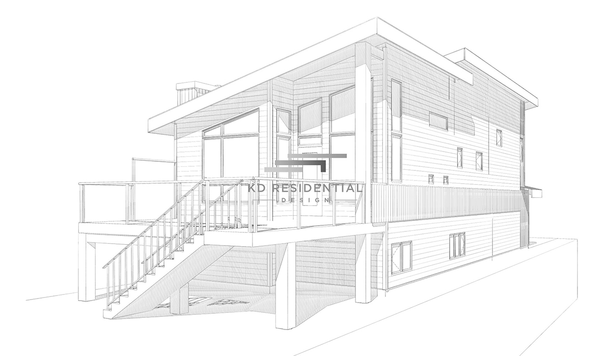 KD Residential Design - Modified Bi-level Home Perspectives