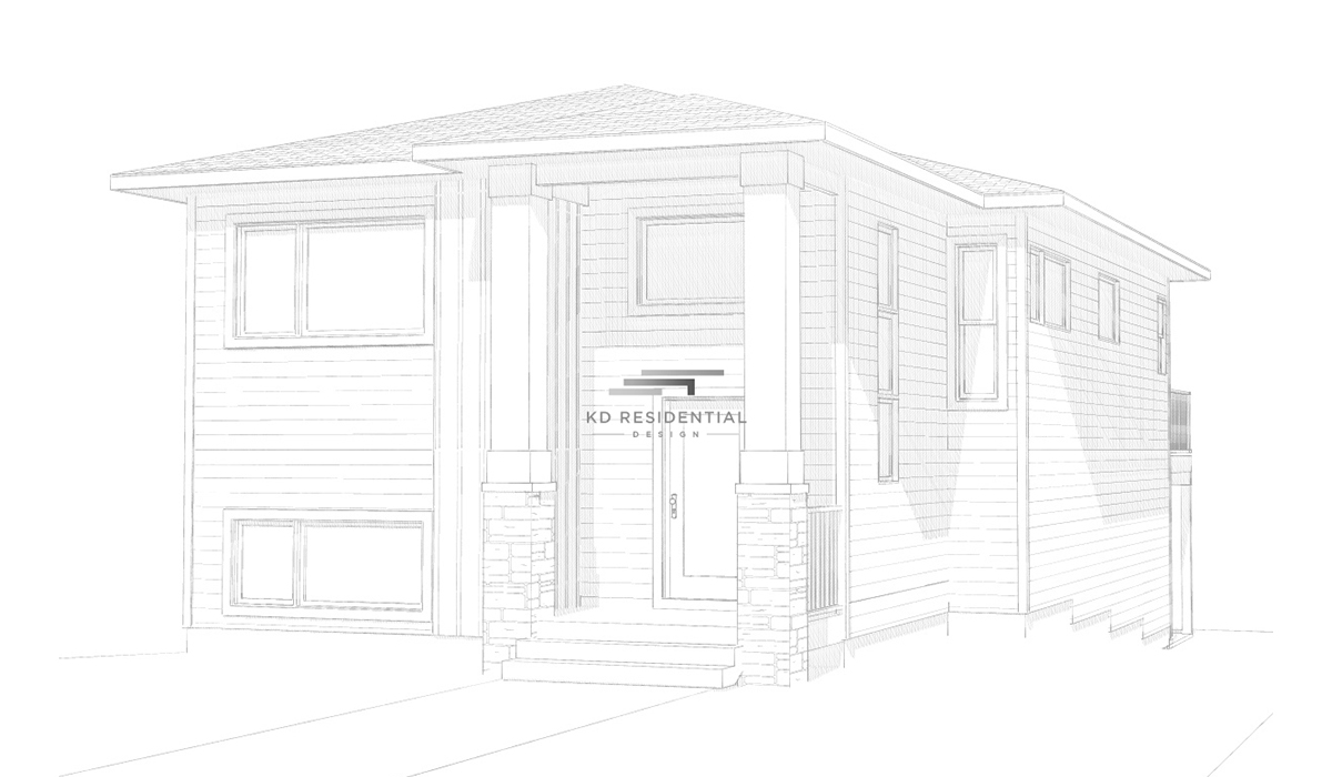 KD Residential Design - Bi-level Home Perspectives